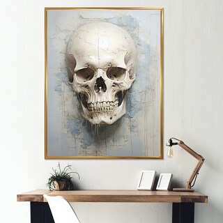 Designart "Skull Elegance Portrait" Skull Framed Wall Art Living Room ...