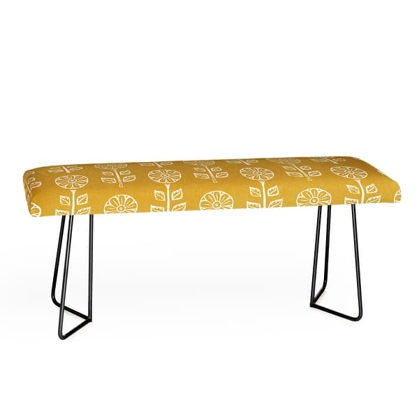 Deny Designs Little Arrow Design Co block print floral mustard Bench ...