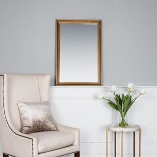 Antique Gold Projected Traditional Frame Rectangle Mirror - Bed Bath ...