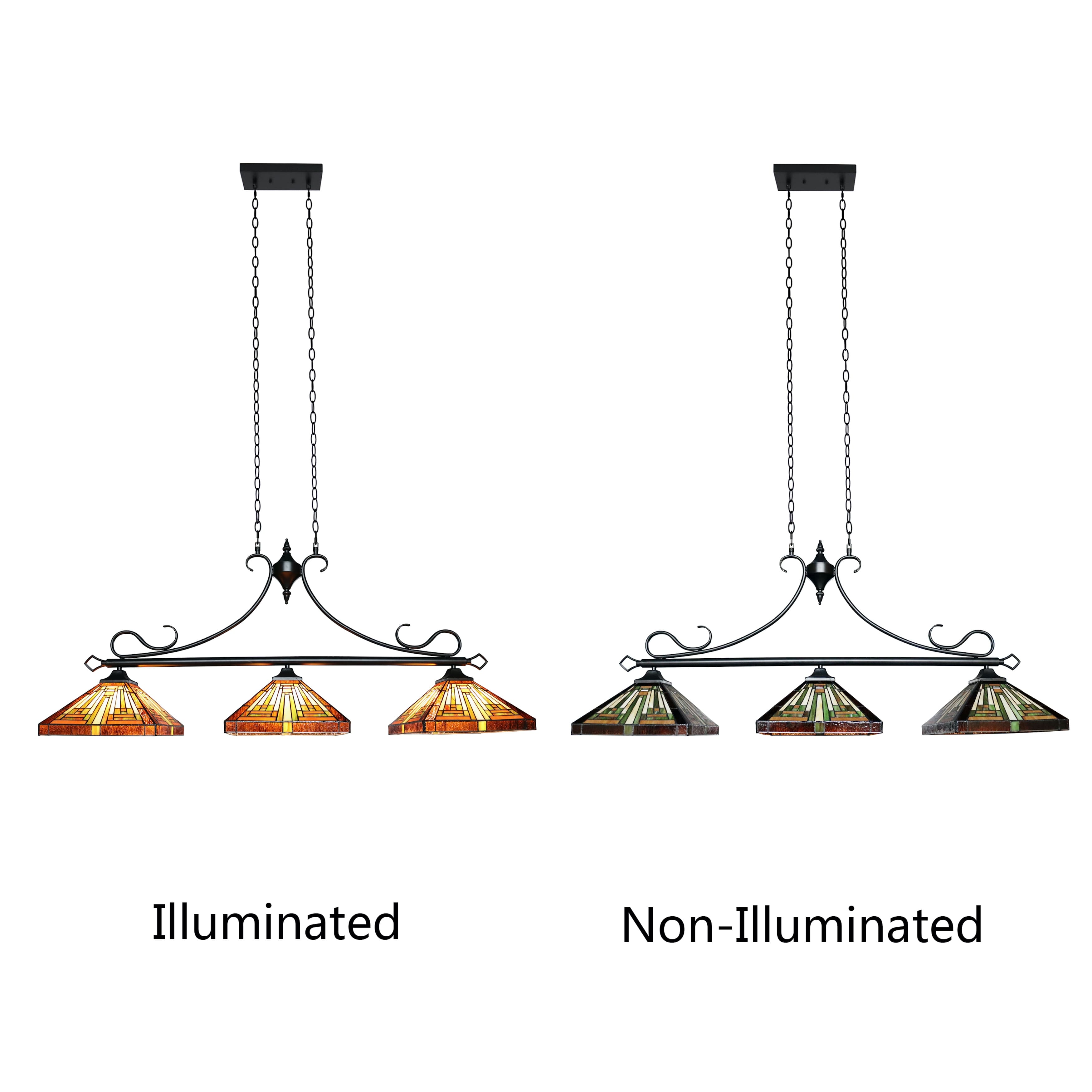 Tiffany Style Mission Design 3-light Linear Island Fixture - On Sale ...