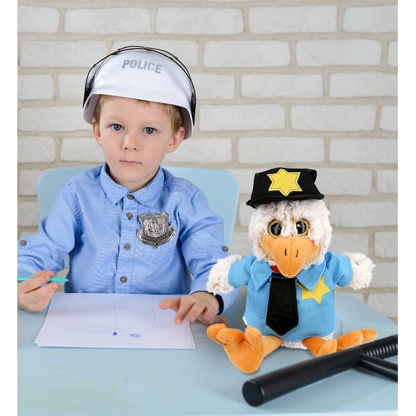 DolliBu Sitting Rooster Police Officer Plush with Cop Uniform and Cap ...