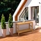 Santorini Grade A Teak Outdoor Console Bar Table - Bed Bath & Beyond ...