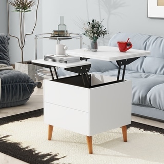 3 Uses Extendable Coffee Table End Table Modern Square Lift Top Dining ...