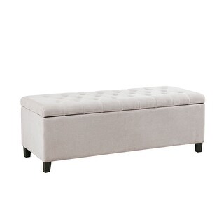 Solid Wood Storage Bench with Legs & Storage Tufted Top Entryway Bench ...