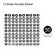 Number Sticker 1-100 Label Number Self Adhesive Black White, Pack of 10 ...