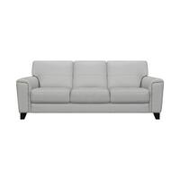 87 Inch Modern Leather Sofa with Stitched Details, Dove Gray - Bed Bath ...