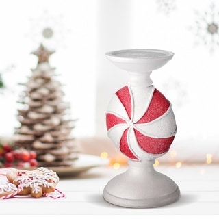 9" Resin Peppermint Candy Candle Holder - Bed Bath & Beyond - 34663328