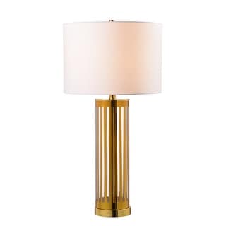 Marni Gold Striped Glass 29 Inch Table Lamp - 29" H x 14.5" Dia. - Bed ...