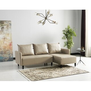 Ferdy Contemporary Faux Leather Reversible Living Room Sectional - Bed ...