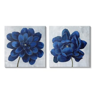 Stupell Bold Royal Blue Florals Blooming Chic Petal Flower 2pc Multi ...