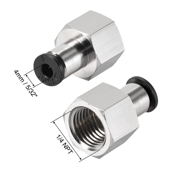 Push to Connect Tube Fitting Adapter 4mm OD x 1/4 NPT Female Connecter ...