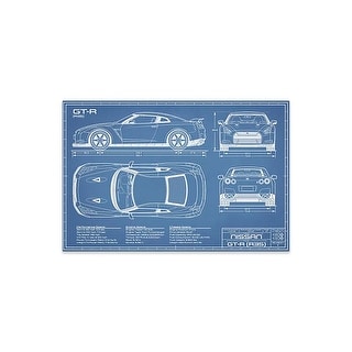 Nissan GT-R (R35) Skyline Blueprint Print On Acrylic Glass by Action ...