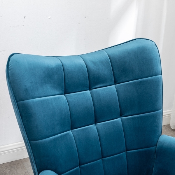 Carson Carrington Aasen Silky Velvet Tufted Accent Chair with Ottoman On Sale Bed Bath Beyond 30584977