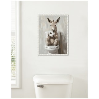 Kate and Laurel Sylvie Cute Donkey Holding Toilet Paper Roll Toilet ...