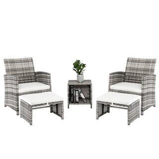 5pcs Rattan woven sofa set for outside - Bed Bath & Beyond - 37515480