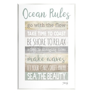 Stupell Ocean Rules Rustic List Wall Plaque Art Design by Marla Rae ...