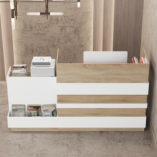 Contemporary Office Reception Desk with Keyboard Drawer Table - Bed ...