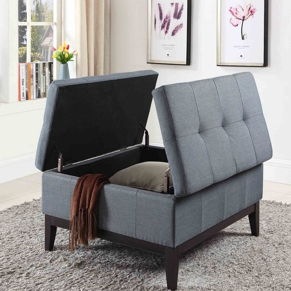 18 Inch Tall Dual Lift Coffee Table Square Ottomans with Storage - Bed ...
