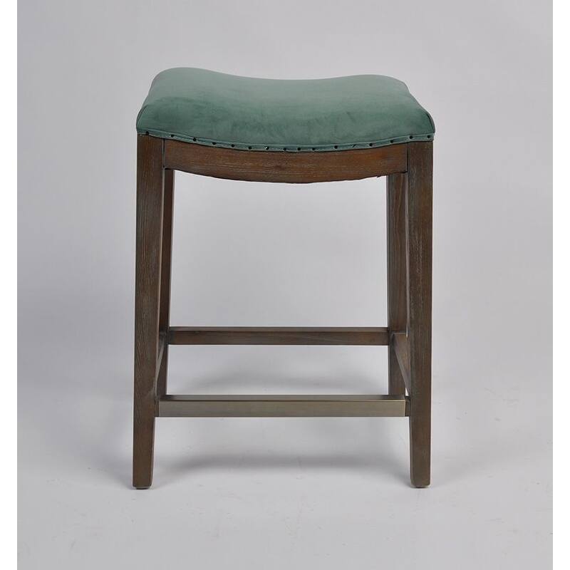 Henley Nailhead Velvet 26" Counter Stool - Overstock - 32736041