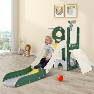 Kids Slide Playset Structure 5 in 1, Freestanding Spaceship Set with ...