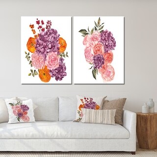 Designart 'Fall Flower Bouquet, Apple Berries And Leaves IV ...
