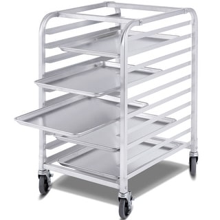 10 Sheet Aluminum Rolling Bakery Pan Rack - 20.3" x 26" x 38.2" ( L x W ...
