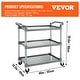 VEVOR Utility Service Cart 3 Shelf Heavy Duty 220LBS Food Service Cart ...