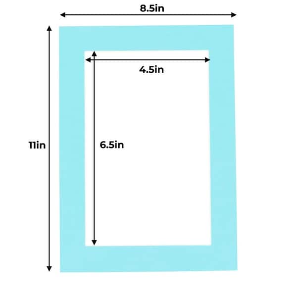 8.5x11 Mat for 5x7 Photo - Aquamarine Blue Matboard for Frames ...