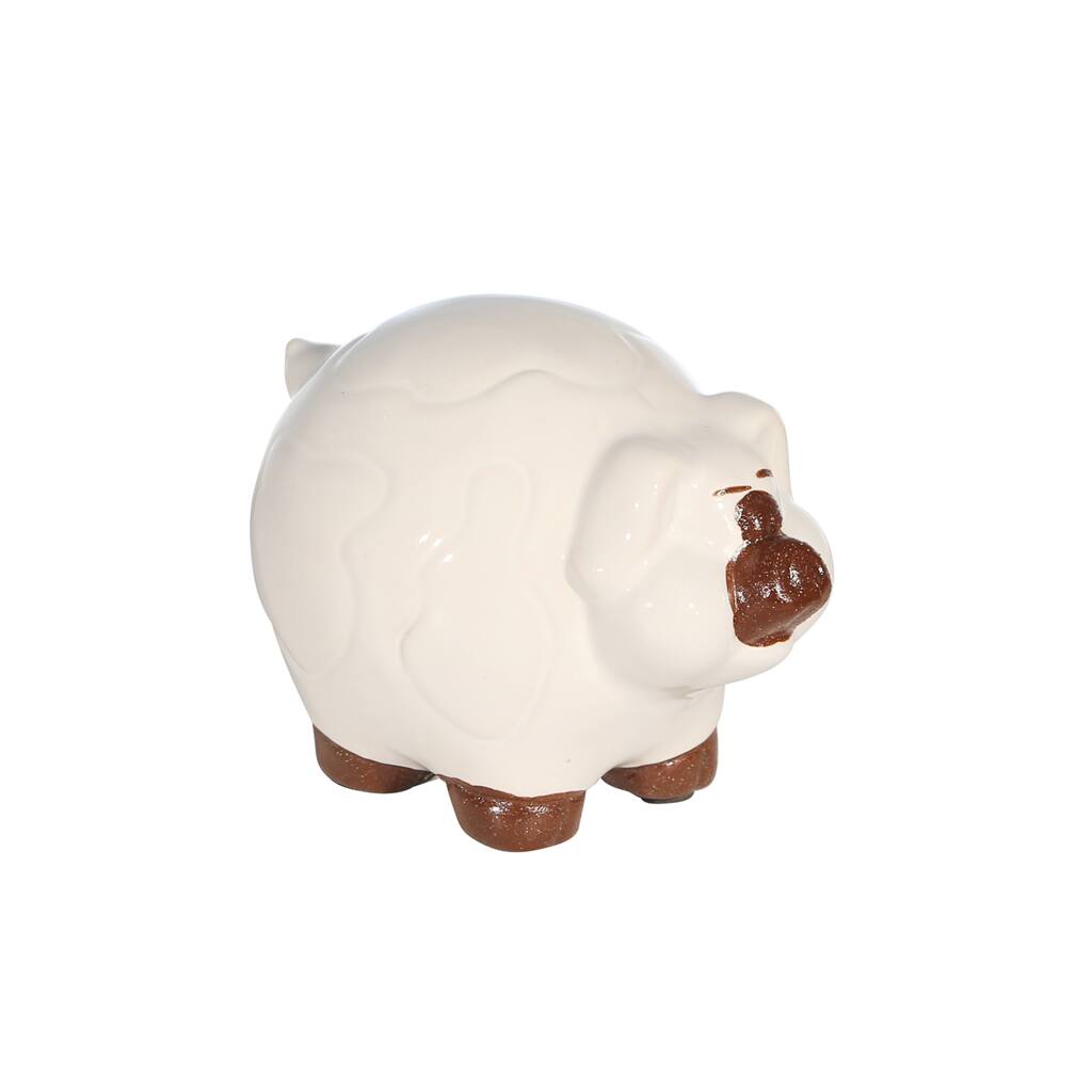 Ceramic 4" Barn Pig, Ivory - 4Wx5.5Lx4H - Overstock - 32678945