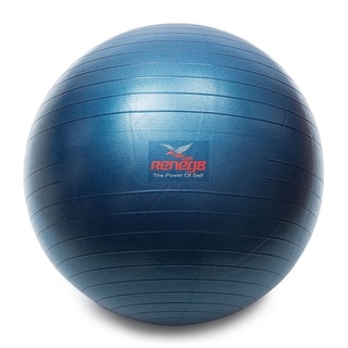 Blue Yoga Ball with Air Pump - 25.6" - Bed Bath & Beyond - 31868073