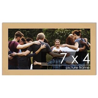 7x4 Traditional Natural Complete Wood Picture Frame with UV Acrylic ...