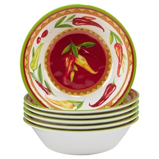 Certified International Red Hot Melamine All Purpose Bowls (Set of 6 ...