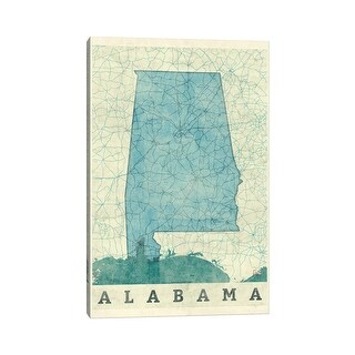 iCanvas "Alabama Map" by Hubert Roguski Canvas Print - Bed Bath ...