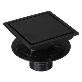 6 Inch Square Shower Drain, 304 Stainless Steel Matte Black - Matte ...