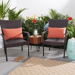 Sunbrella Cast Coral/ Spectrum Denim Indoor/ Outdoor Pillow (Set of 2 ...