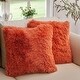 Cheer Collection Super Soft Shaggy Long Hair Throw Pillows Set of 2 ...