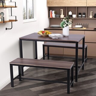 MAISON ARTS 3-Piece Wooden / Metal Space Saving Dining Set - Bed Bath ...