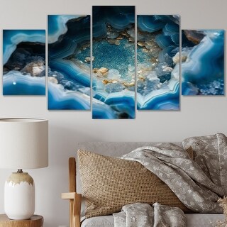 Designart "Geode Gems I" Stone Geode Multipanel Wall Decor set - Bed ...
