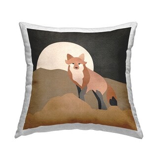 Stupell Fox & Full Moon Printed Outdoor Throw Pillow Design by Rachel ...