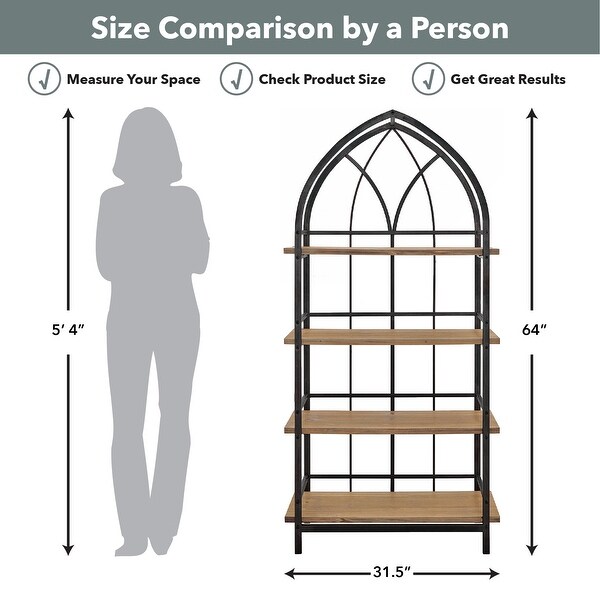 FirsTime Co. Natural Ridgeway Arch Etagere Bookcase Wood Top Metal Frame On Sale Bed Bath Beyond 34706978