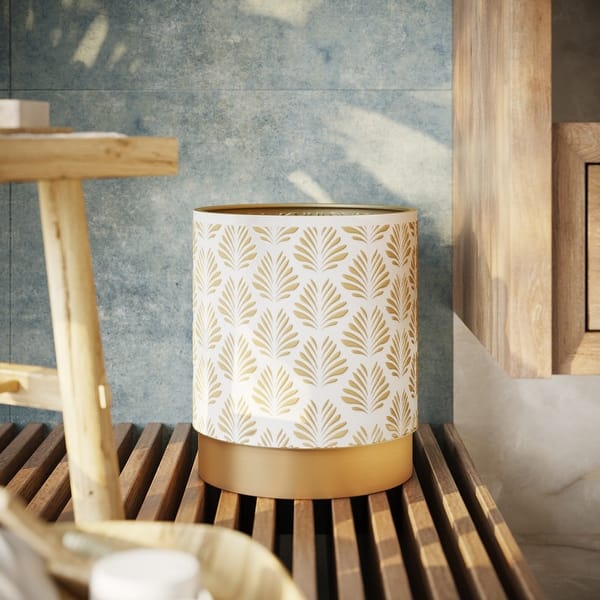Carmina Glam Indoor Metal Waste Basket With Gold Base - Bed Bath ...