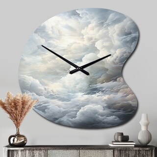 Designart - Clouds Whispering Clouds II - Clouds Large Wall Clocks ...