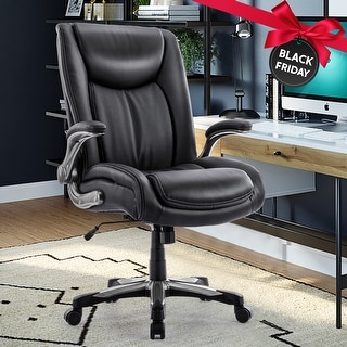 Large Heavy Duty High Back Executive Computer Office Desk Chair Flip up Arms Wide Thick Seat for Home Office 400LBS On Sale Bed Bath Beyond 39029550