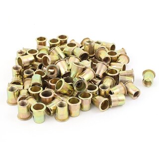 100 Pcs Zinc Plated Carbon Steel Rivet Nut Flat Head Insert Nutsert 3/8 ...