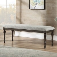 Lockwood 50-inch Gray Fabric Upholstered Modern Farmhouse Bench by ...