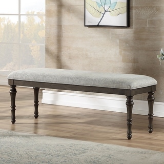 Lockwood 50-inch Gray Fabric Upholstered Modern Farmhouse Bench by ...