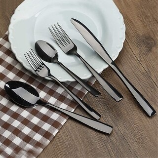 Black Stainless Steel Flatware Sets,40-piece, Service for 8 - 40PCS ...