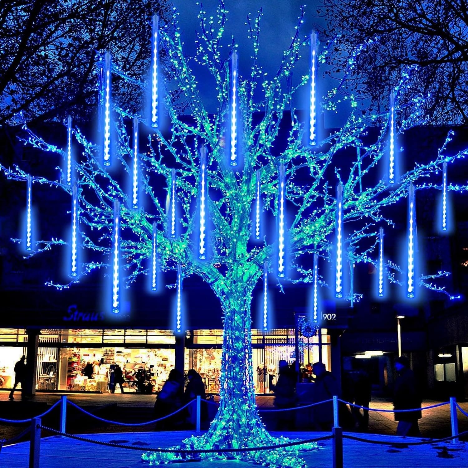blue led tree lights