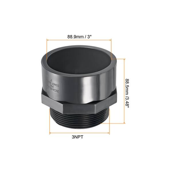 PVC Pipe Fitting Male Thread Socket Straight Connector Gray - Bed Bath ...