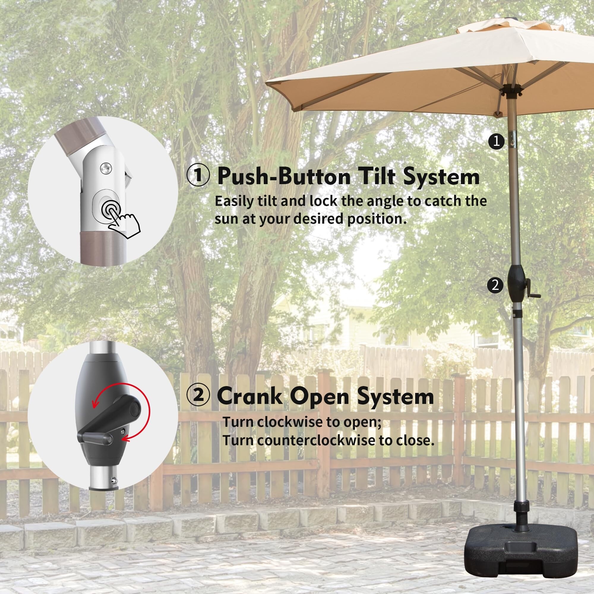 umbrella with a button
